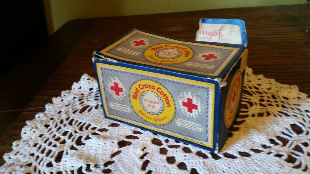 Johnson & Johnson American Red Cross Cotton Box - Etsy