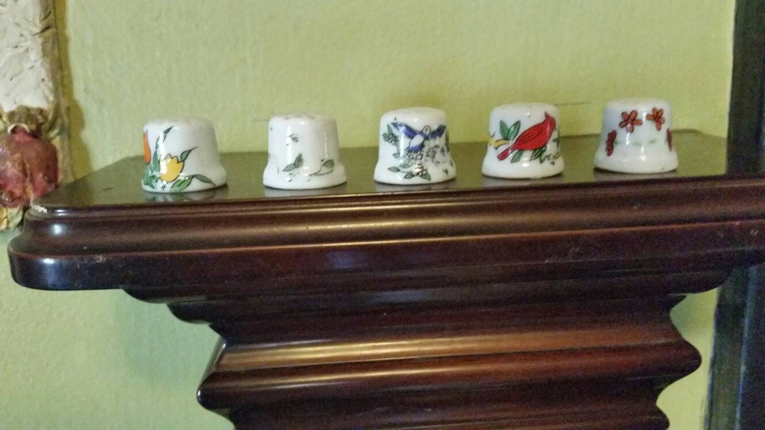 Set of 5 Ceramic Thimbles - Etsy