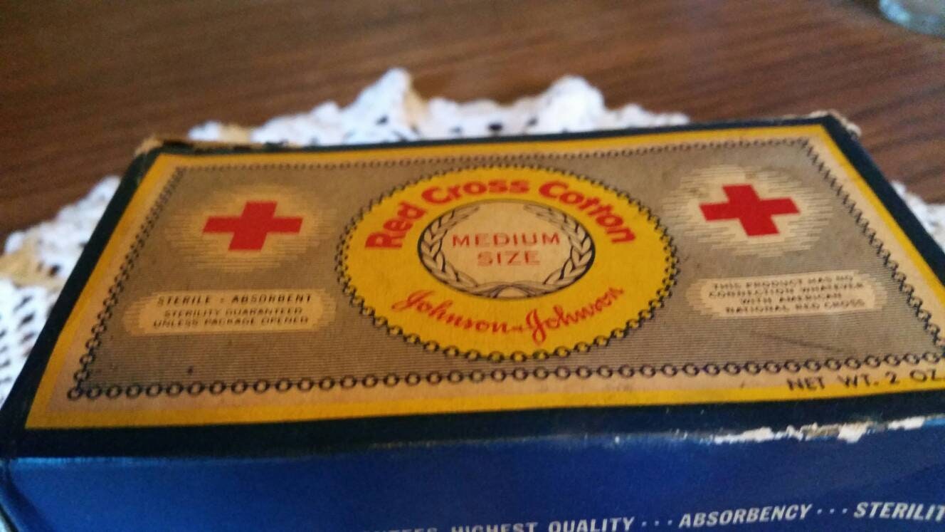 Johnson & Johnson American Red Cross Cotton Box - Etsy
