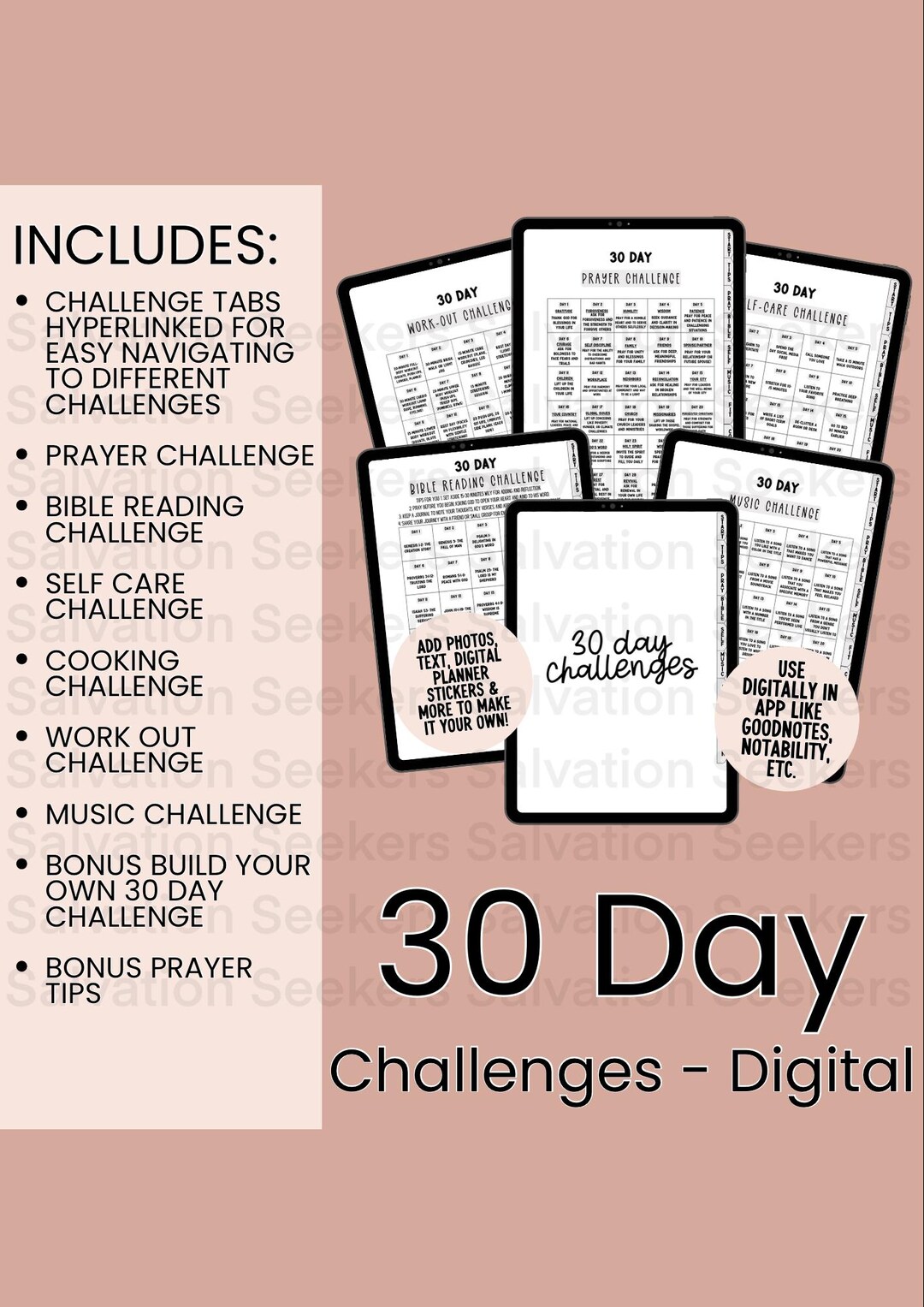 30 Day Challenges - Digital - Etsy