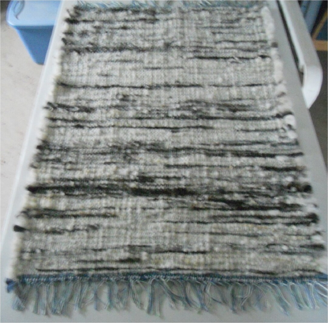 Jacob Sheep Wool Pouf Rug, Black and White, Hand Woven, 26w X 36 L ...