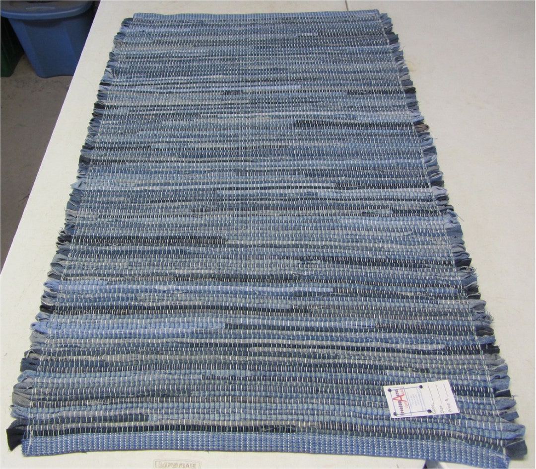 Blue Denim Rug , 31w X 49l, Sewn Edges BEAUTIFUL A78 - Etsy