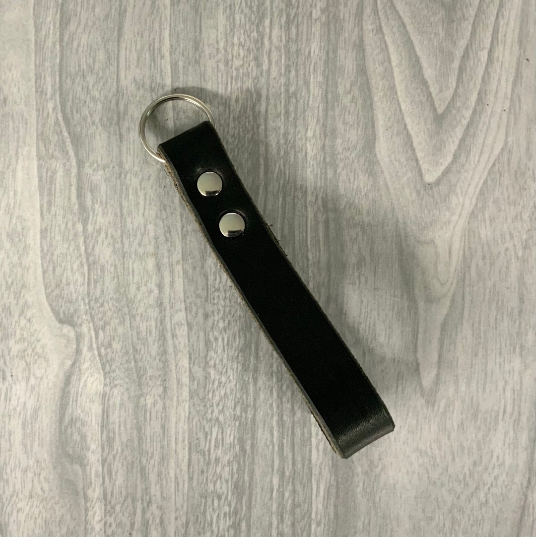 Leather Belt Key Chain, 5", Belt, Latigo Leather Keychain, Latigo Black ...