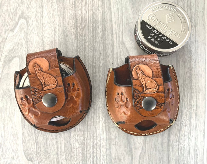 Wolf Snuff Casesnuff Can Holsterleather Snuff Can - Etsy