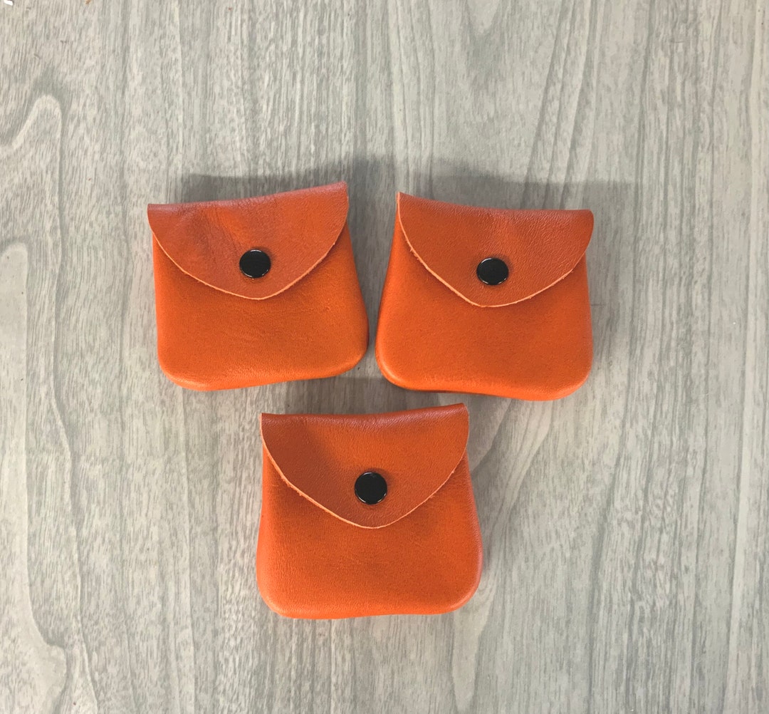 Small Coin Purse,orange,tiny Coin Purse,leather Coin Purse,thinner Coin ...