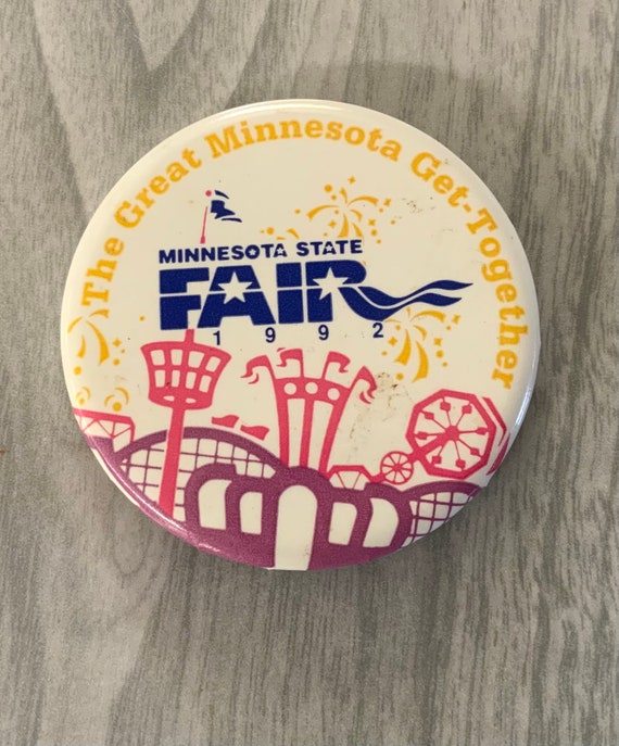 Vintage Minnesota State Fair pin back button pin, Min… - Gem