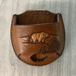 Bear Snuff Can Holder, Leather Snuff Can Holder, Snuff Holder Hangs on ...