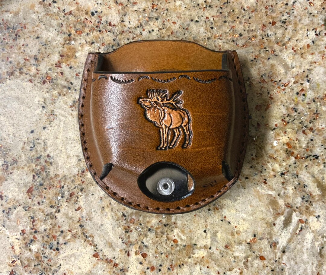 Elk Snuff Case, Farmers Snuff, Leather Snuff Can Holder,snuff Case With ...