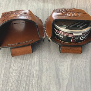 Bear Snuff Can Holder, Leather Snuff Can Holder, Snuff Holder Hangs on ...