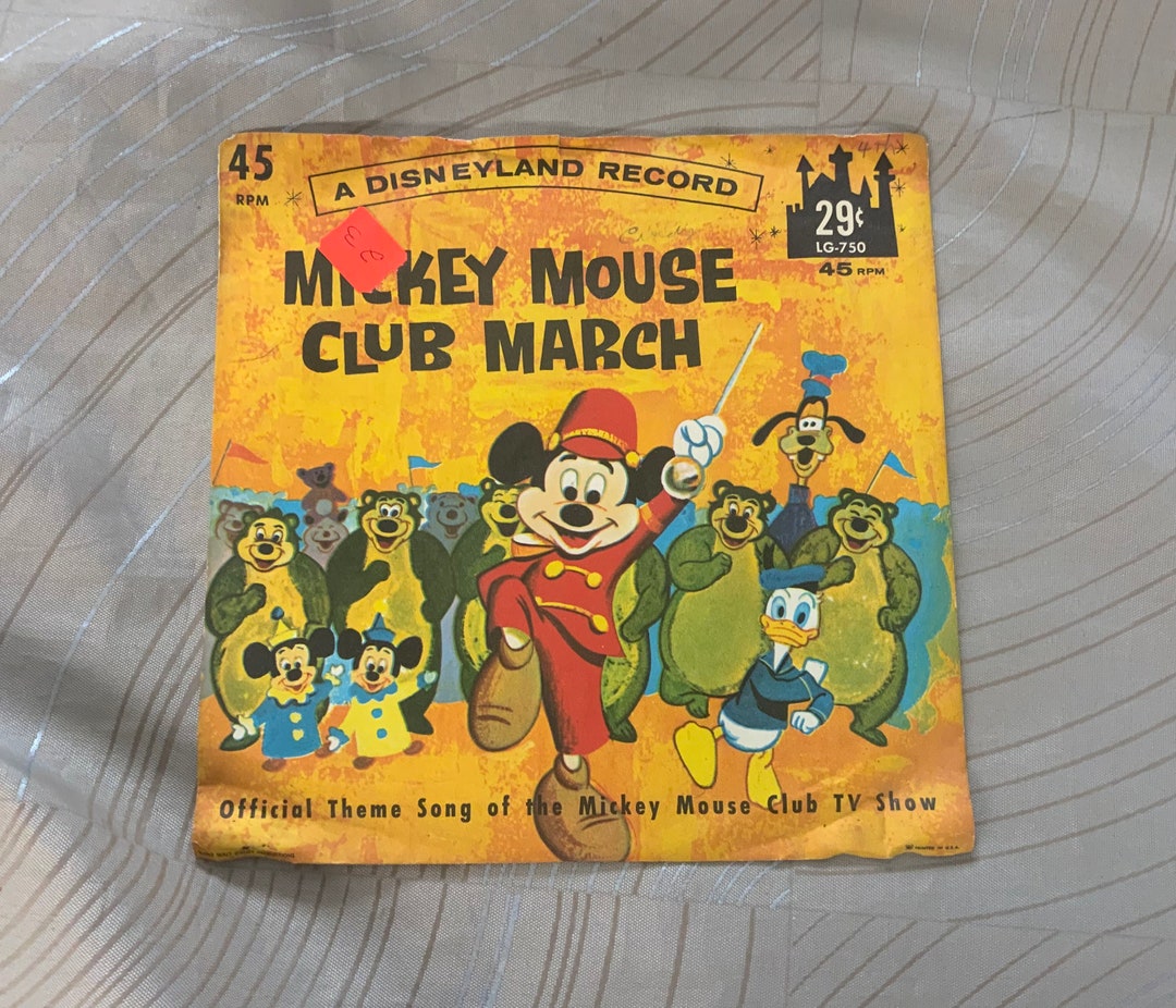 1962 Rare Mickey Mouse Club March Record, a Disneyland Record,45 RPM ...