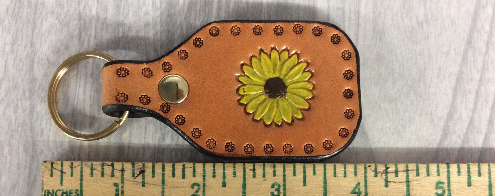 Flower Key Fob, Leather Flower Key Fob,keychain, Leather Key Chain ...