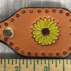Flower Key Fob, Leather Flower Key Fob,keychain, Leather Key Chain ...