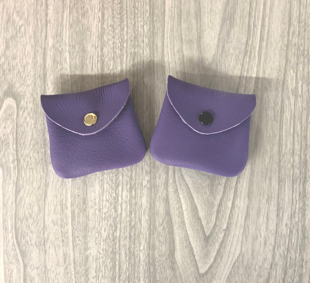 Purple Coinpurse,small Leather Coin Purse,tiny Coin Purse, Small Coin ...