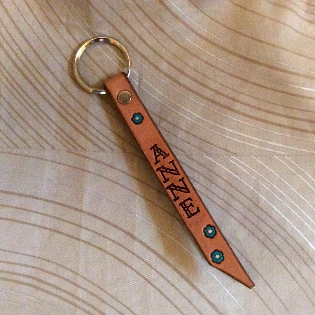 Custom Leather Keychain, Custom Leather Keyfob, Names on Key Chain ...