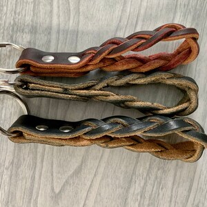5-3/4"braided Leather Key Fob, Braided Leather Keychain, Latigo Braided ...