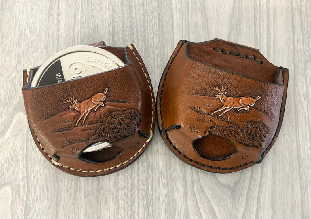 Deer, Snuff Can Holder, Leather Snuff Can Case, Snuff Holder Hangs on ...