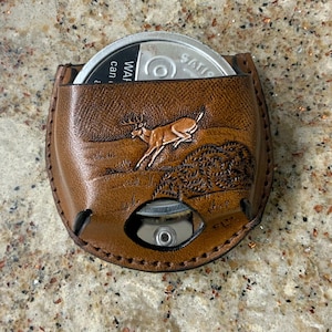 Clip on Deer Snuff Case, Snuff Can Holder, Leather Snuff Can Case,snuff ...