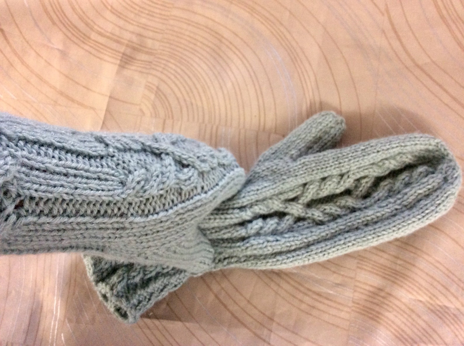 Adults Mittens, Arcrylic and Wool Hand Knit Mittens, Lt Blue Grey, Hand ...