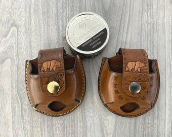 Clip on Fish Snuff Case,snuff Can Holster,leather Snuff Can Holder ...