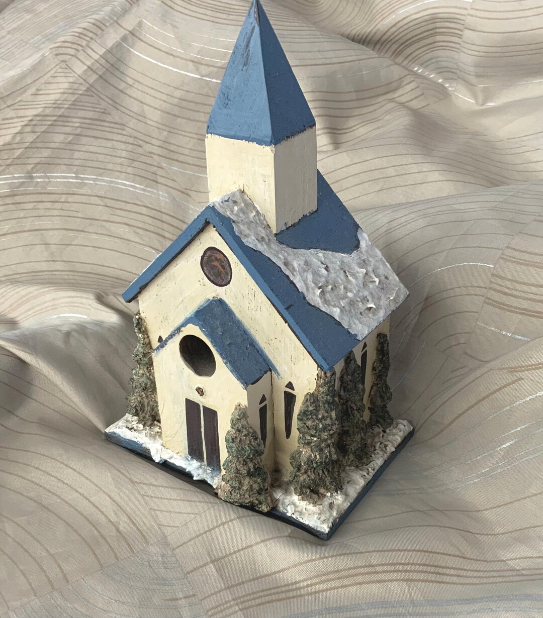 Arlene Woblers Wooden Church Birdhouse, 1998 Wood Church Birdhouse ...