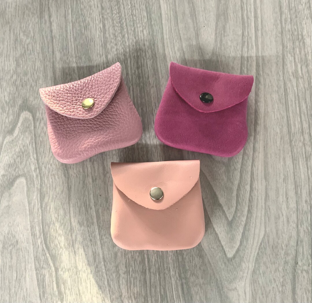 Light Pink Coin Purse, Leather Purse, Small Coin Purse, Tiny Coin Purse ...
