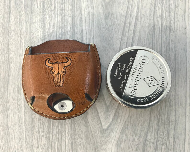 Cow Skull Snuff Case Farmers Snuff Leather Snuff Can - Etsy