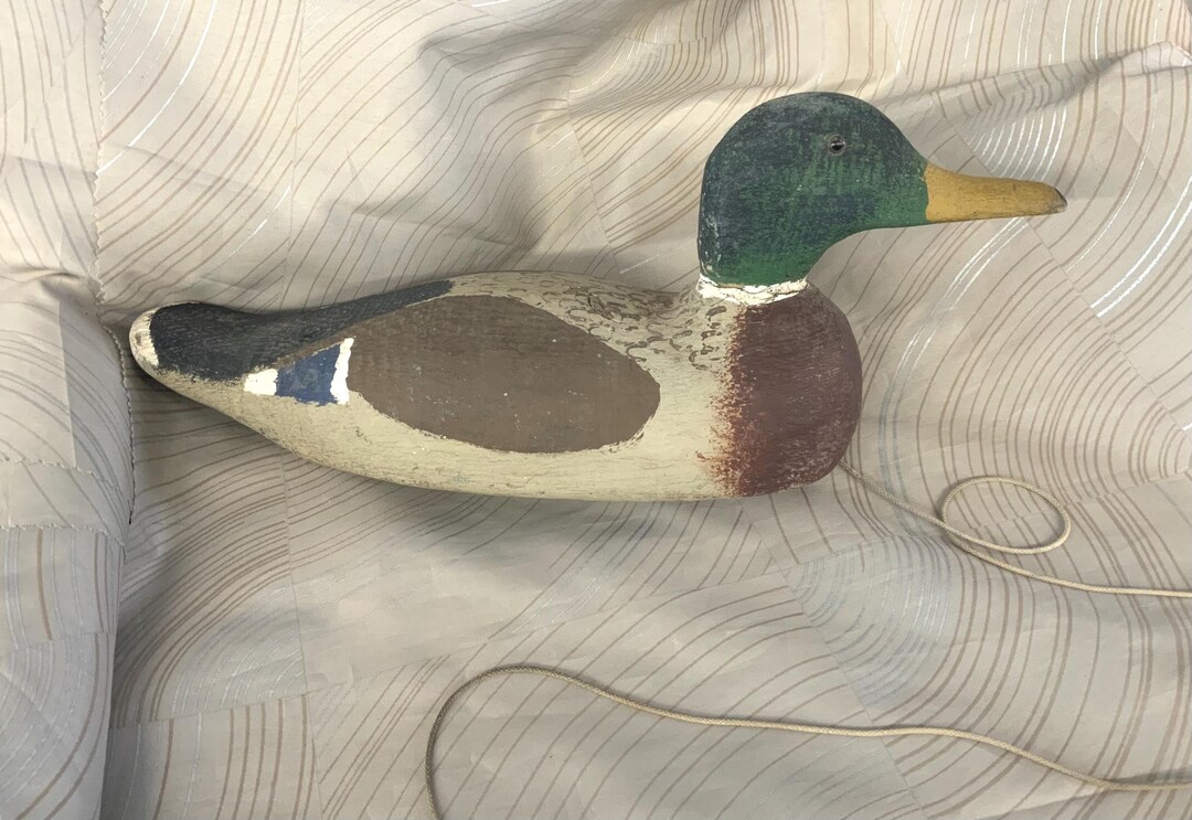Antique Wood Carved Mallard Duck Decoy, Real Duck Decoy, Working Rustic ...