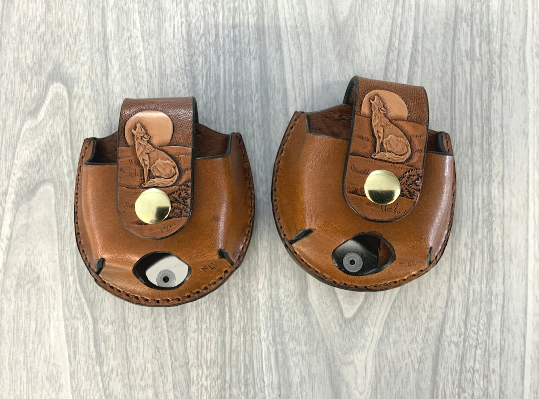 Clip on Wolf Snuff Case,snuff Can Holster, Leather Snuff Can Holder ...