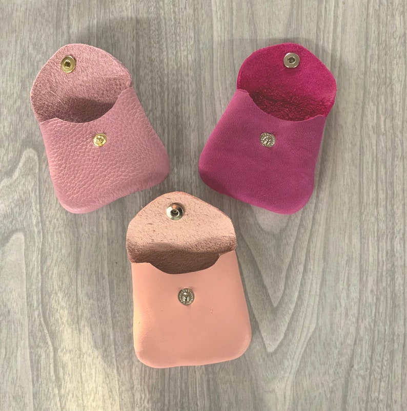 Light Pink Coin Purse Leather Purse Small Coin Purse Tiny - Etsy