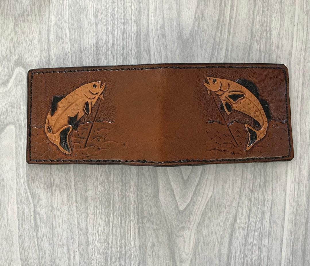 Fish, Fish Billfold, Wallet Has Two Fish On, Hand Carved, Tooled, Hand ...
