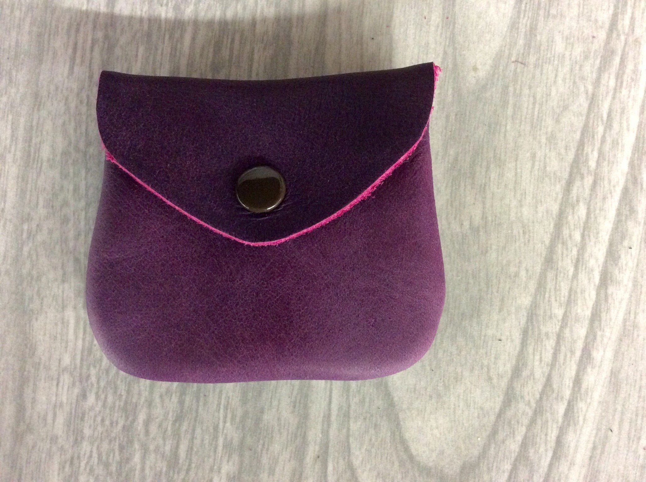 Purple coinpursesmall leather coin pursetiny coin purse | Etsy