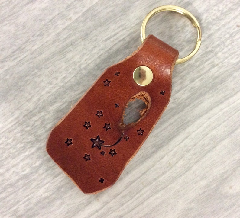 Leather Keychain Hole in Keychain Different Key Fob Leather - Etsy