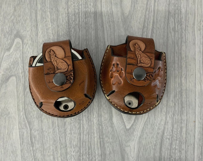 Clip on Wolf Snuff Casesnuff Can Holster Leather Snuff Can | Etsy