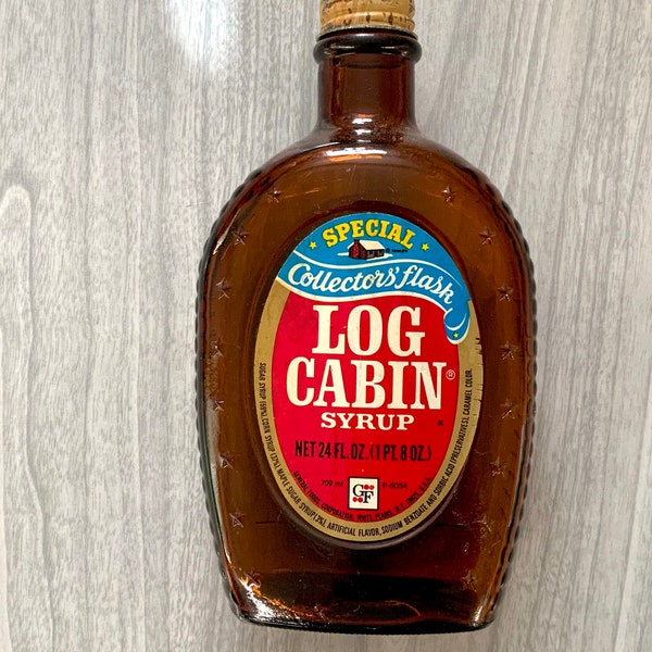Log Cabin Syrup Glass Bottle - Etsy