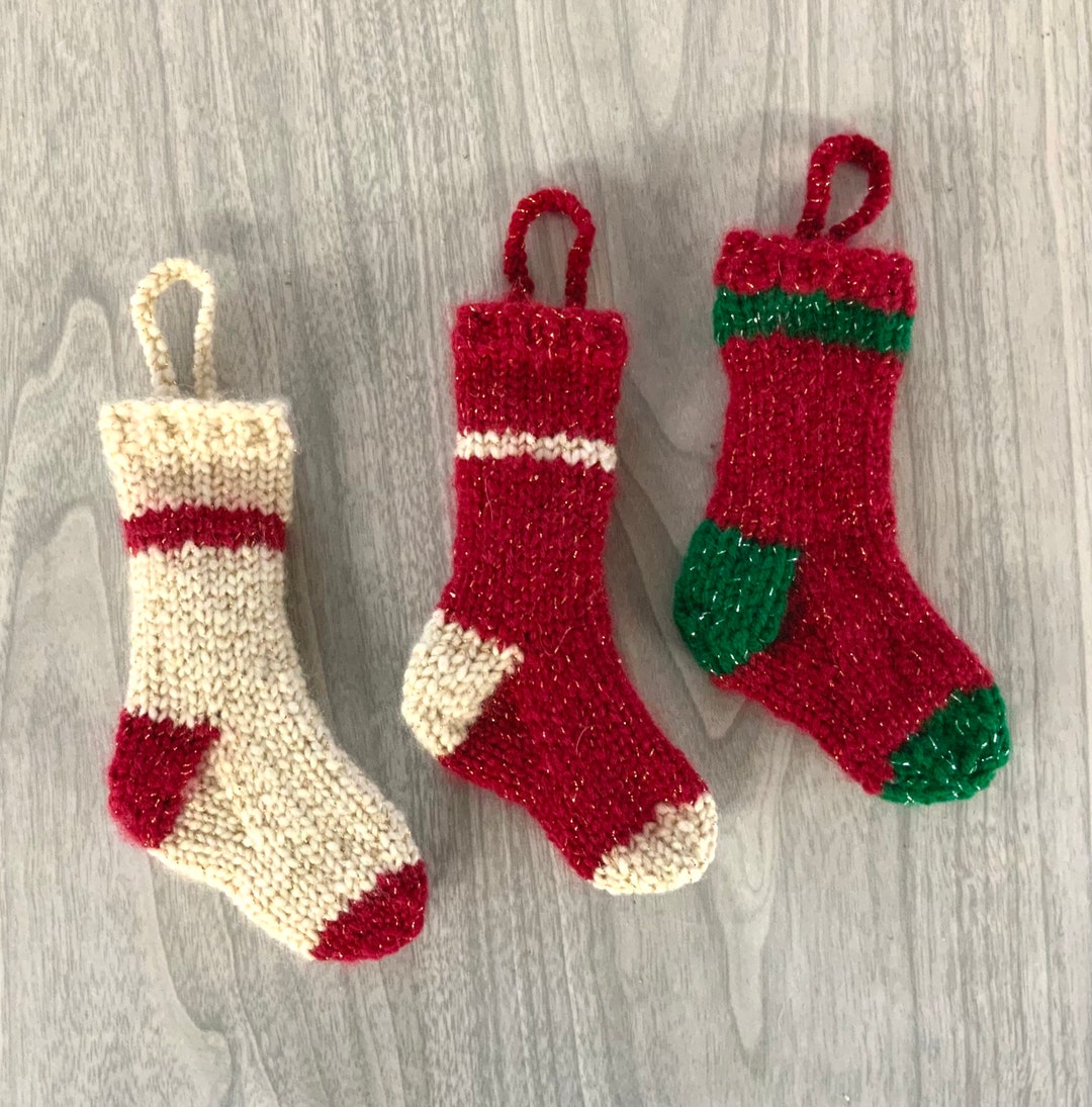 Mini Christmas Socks Knit Christmas Socks Tiny Holiday - Etsy