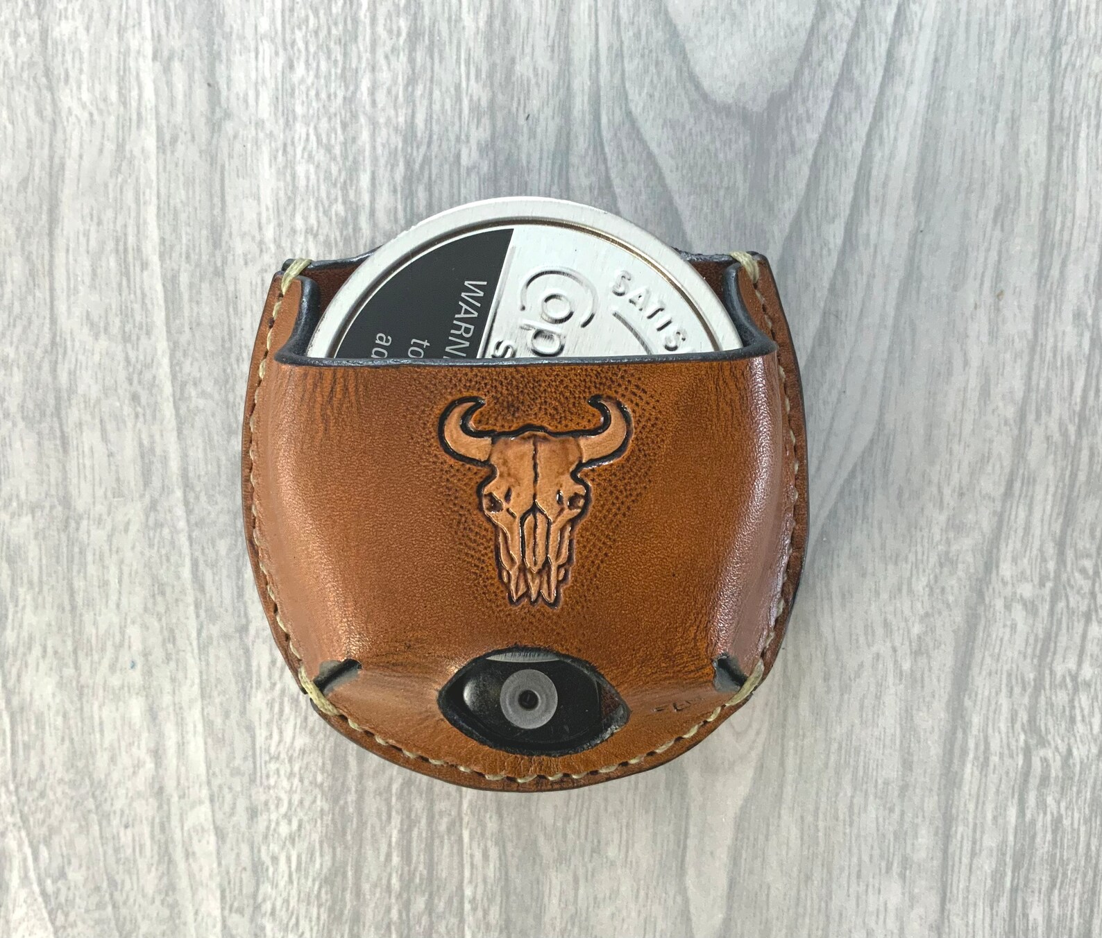 Cow Skull Snuff Case Farmers Snuff Leather Snuff Can - Etsy