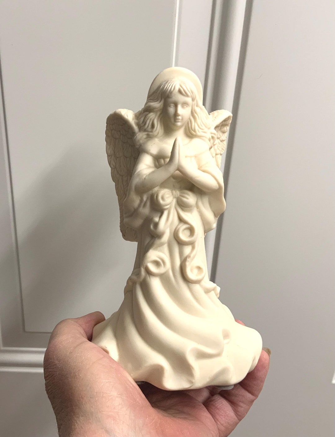 Vintage 1990s Partylite Angel of Light Candle Holder, White Bisque ...