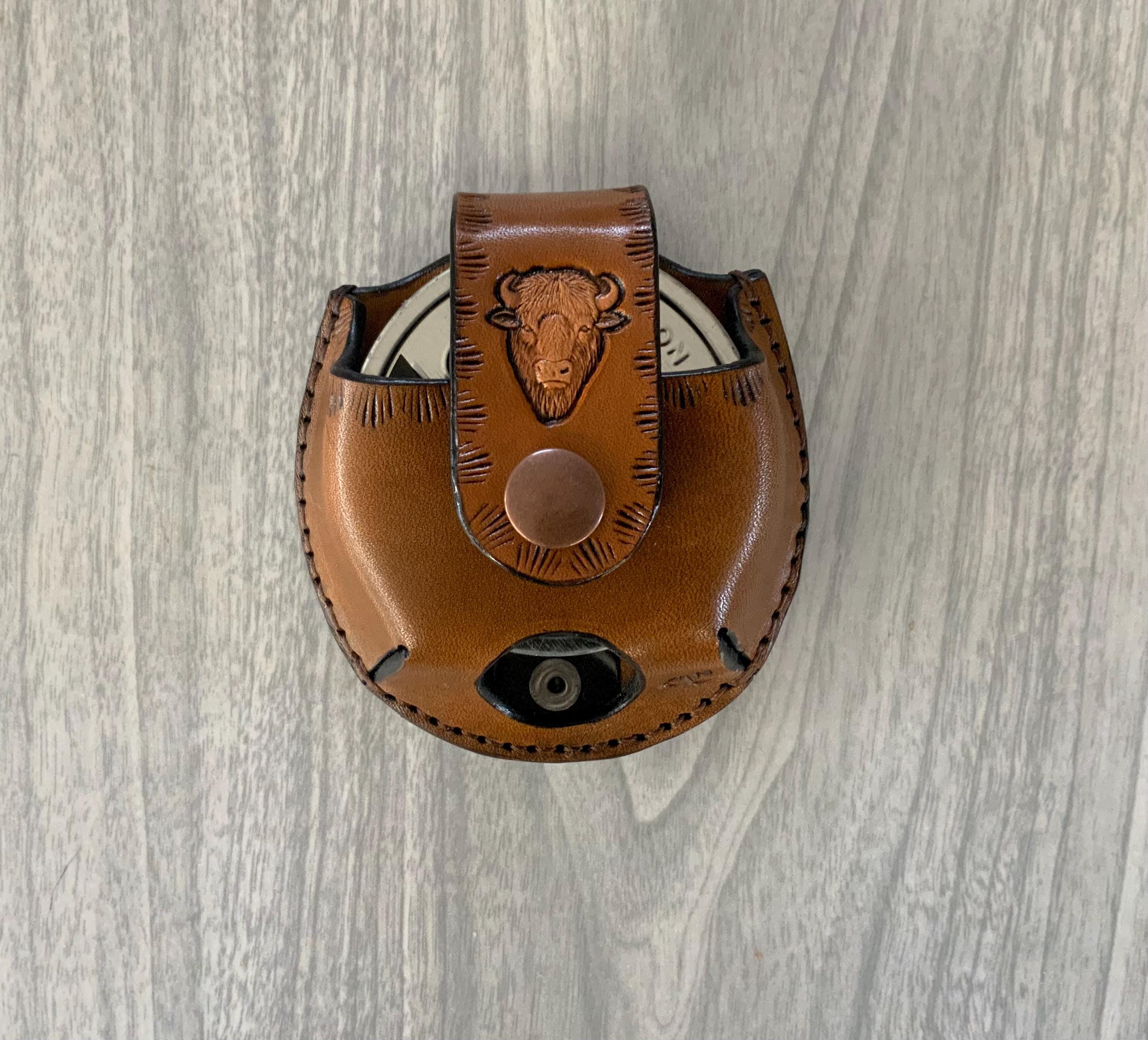Buffalo Snuff Caddy,farmers Snuff, Buffalo, Leather Snuff Can Holder ...
