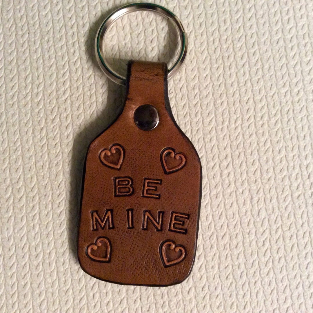 Valentine Key Ring, Key Fob, Leather Key Fob, Leather Key Chain ...