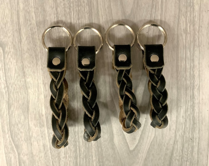 Keychain, Leather Braided Key Chains, Handcrafted Full Grain Leather ...