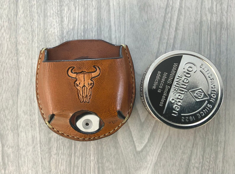 Cow Skull Snuff Case Farmers Snuff Leather Snuff Can - Etsy