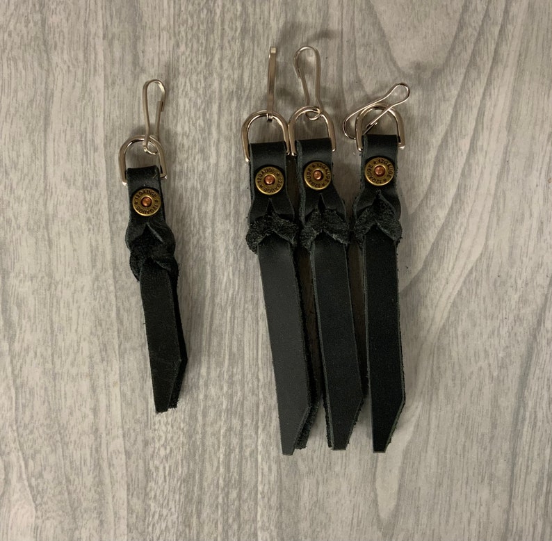 Leather Zipper Pull Zipper Pull With 12 Gauge Rivetpurse - Etsy