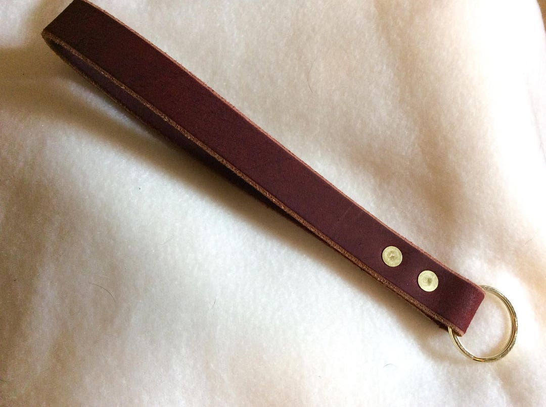 Wrist Strap Key Fob, 8-1/8" Key, Latigo Leather Key Chain, Latigo ...
