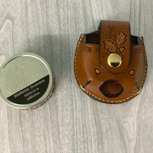 Snuff Can Holder, Leather Snuff Can Holder, Snuff Holder Hangs on Belt ...