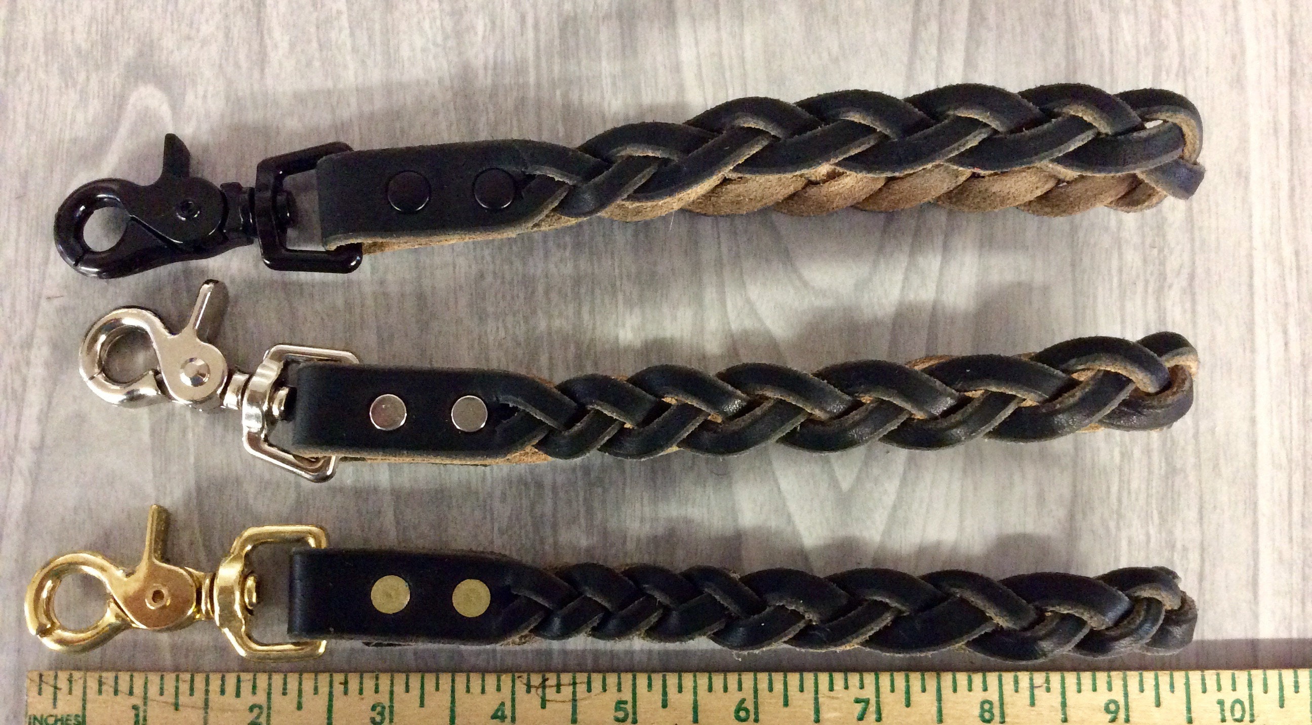 Wrist Strap Key Fob 9-1/2 Braided Leather Key Swivel Snap | Etsy