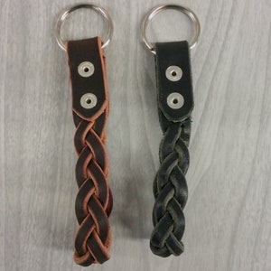 5-3/4"braided Leather Key Fob, Braided Leather Keychain, Latigo Braided ...