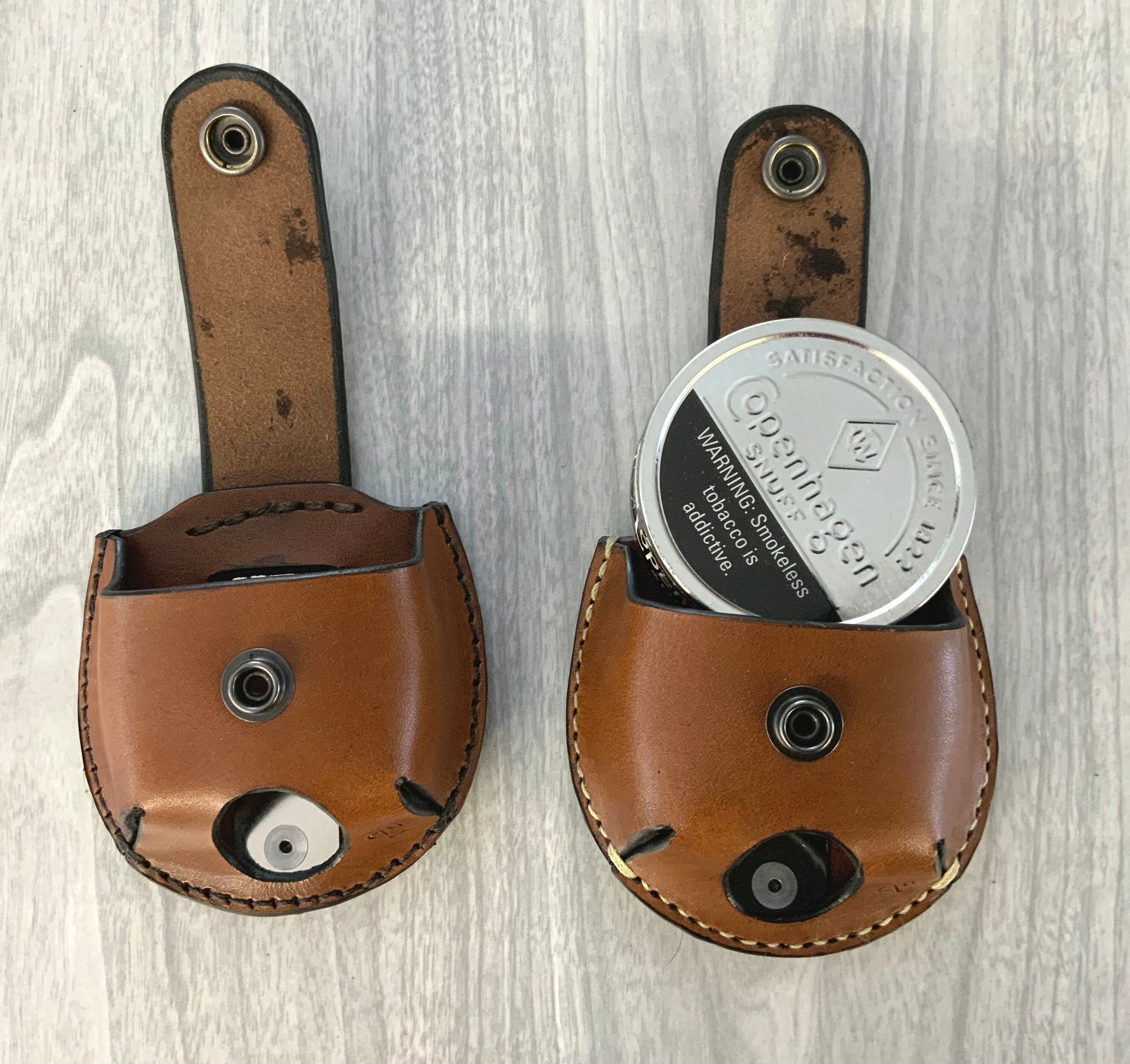 Clip on Fish Snuff Casesnuff Can Holsterleather Snuff Can - Etsy