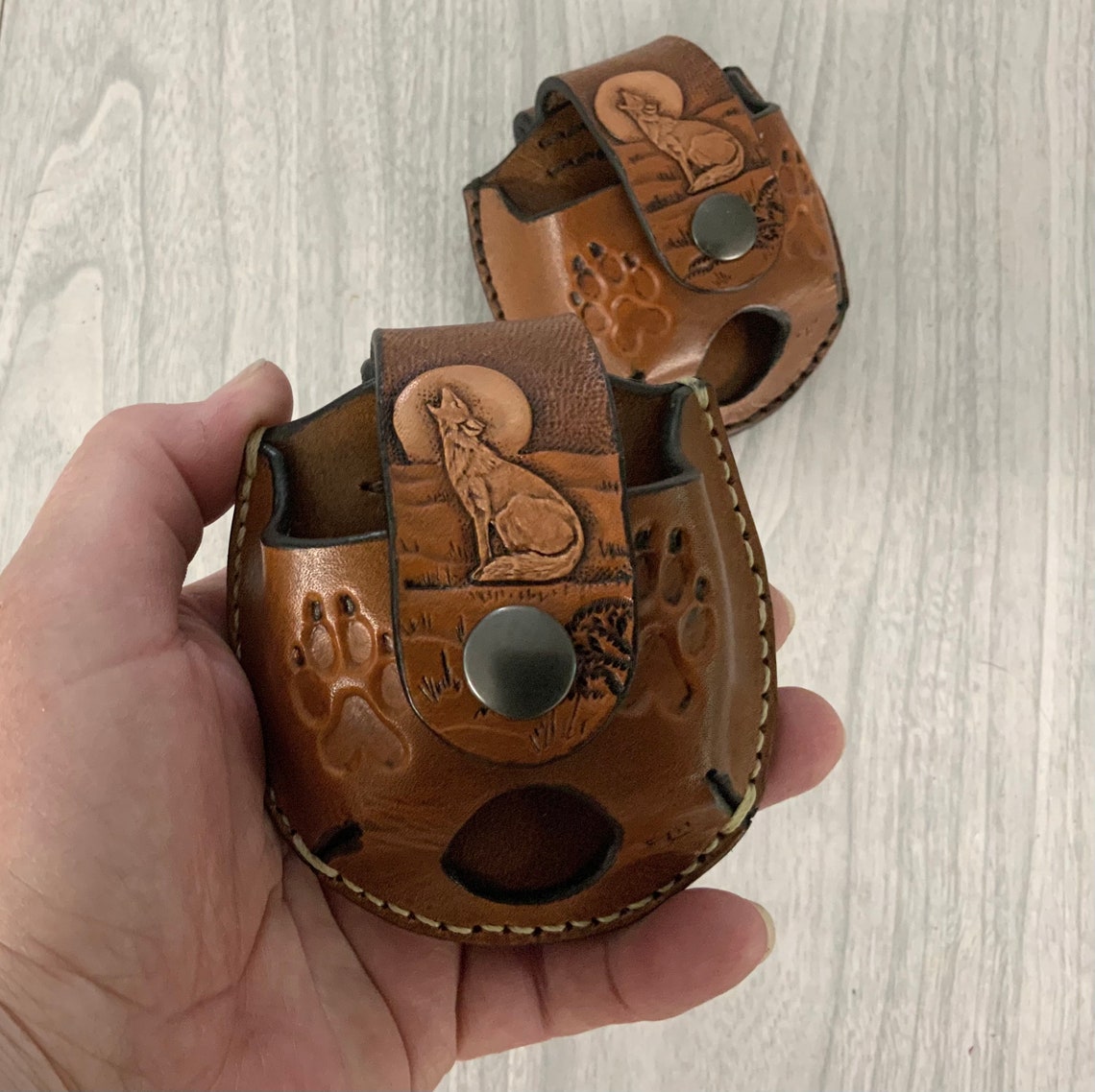 Wolf snuff caseSnuff can holsterleather snuff can | Etsy