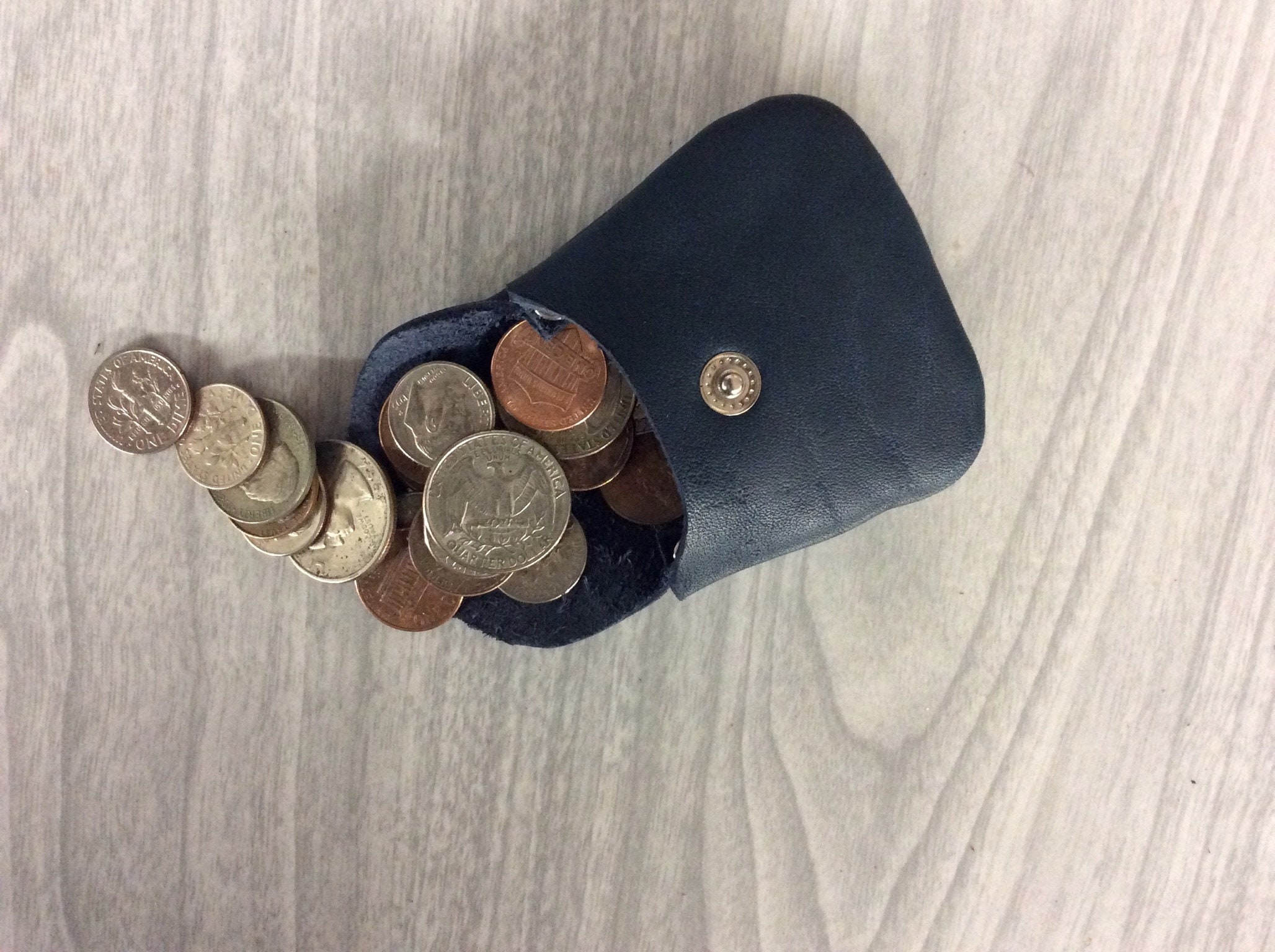 Coin Pouch, Leather Coin Purse, Small Blue Coin Purse, Tiny Coin Purse ...