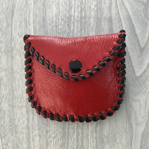 Small Red Coin Purse, Lined Coin Purse,leather Coin Purse, Coin Purse ...